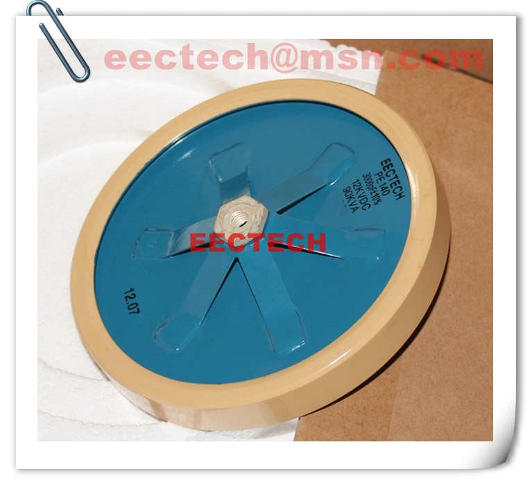 PE140, 3000pF/12KVDC leg lead ceramic disc capacitor