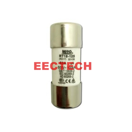 Cylindrical Cap-shaped Fuses Fuse, Equivalent model RT18-125 (gG), RO17 ...