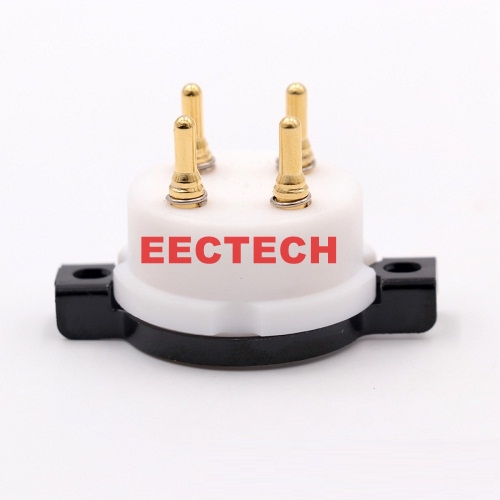 Teflon, beryllium copper shrapnel, 4-pin tube gold-plated socket ...