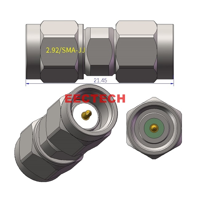 2.92/SMA-JJ Coaxial adapter, 2.92/SMA series converters, EECTECH