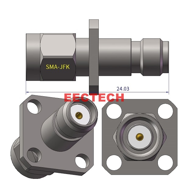SMA-JFK Coaxial adapter, SMA series converter, EECTECH